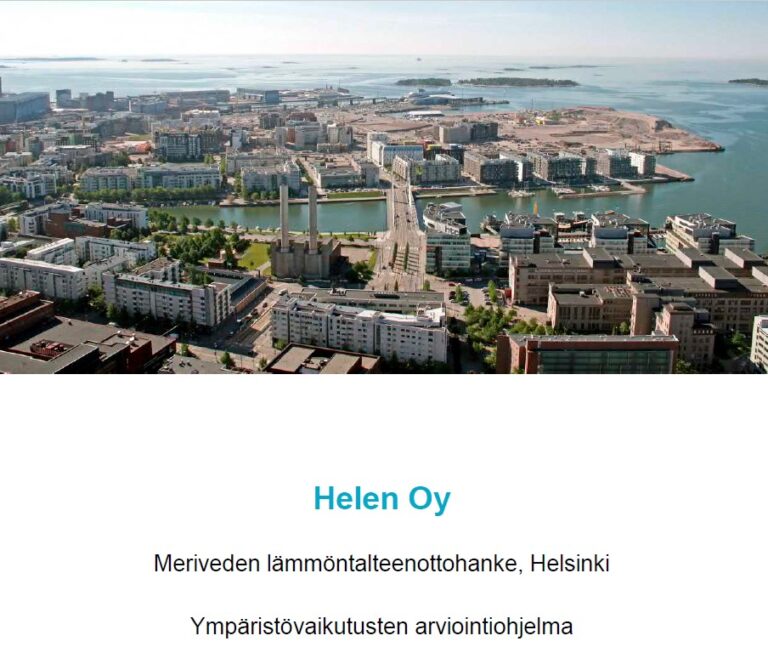 Lausunto Helen Oy:n meriveden läm­mön­tal­teen­ot­to­hank­keen YVA ...